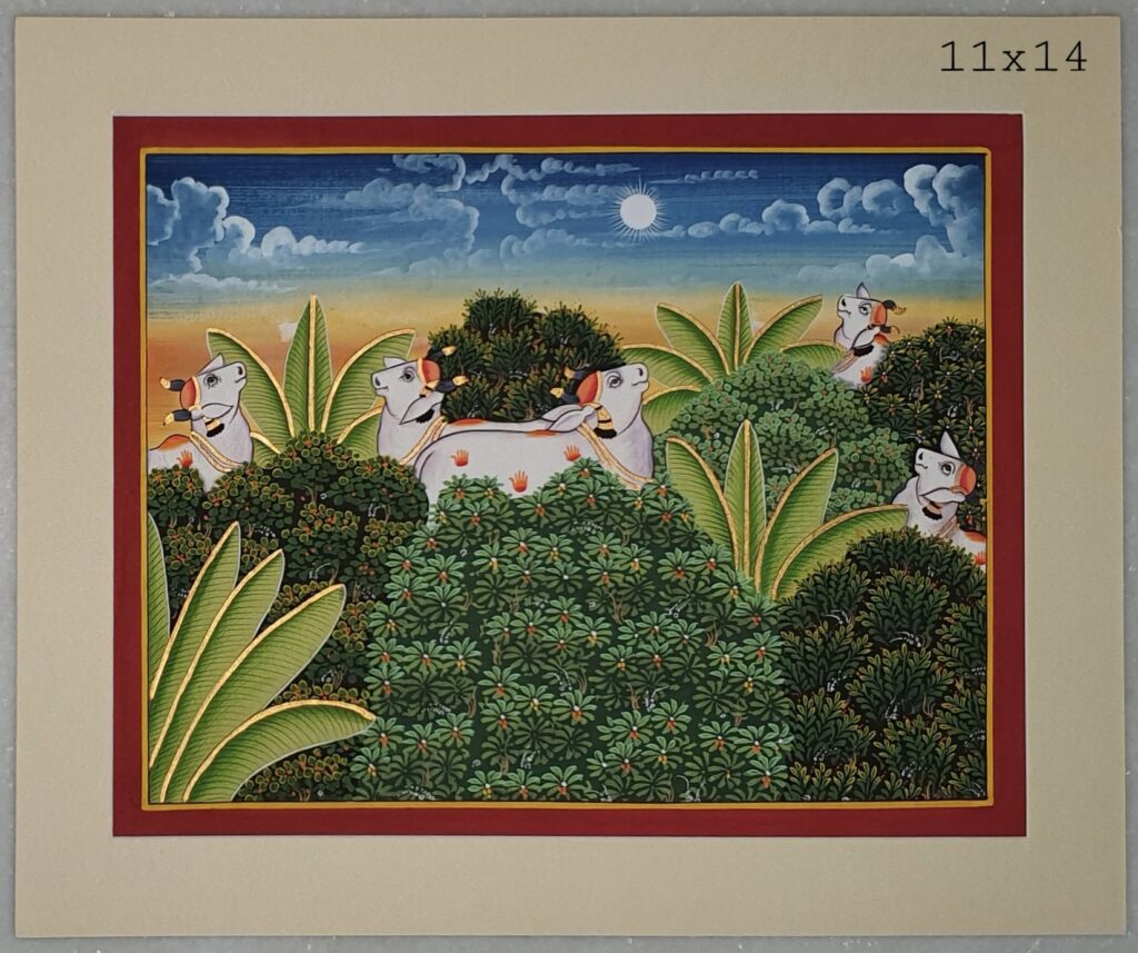 Krishna's Cows - Original Pichwai Handmade Painting - HasthCraft